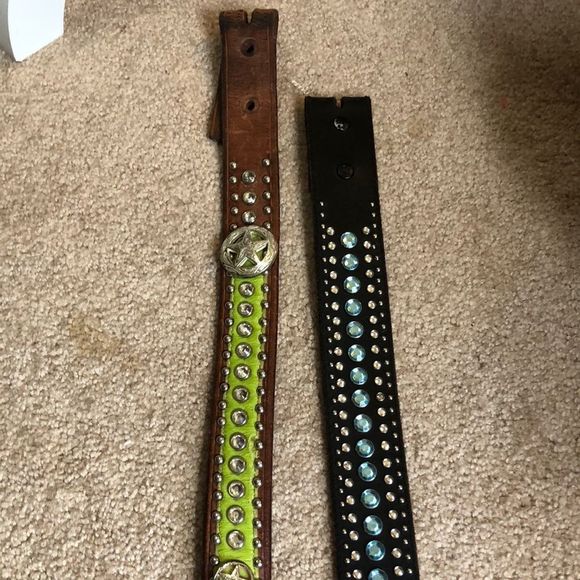 Accessories | 2 Ladiesdesigner Rodeo Typebling Belt Straps One Lime ...